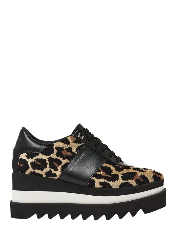 Stella McCartney Sneak-elyse Leopard Platform Trainers - Black/leopard