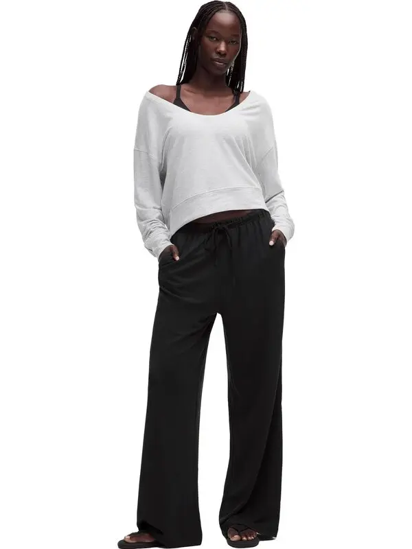 Lululemon Becalm Mid-rise Straight-leg Pant - Black