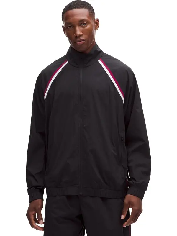 Lululemon Pace Breaker Track Jacket - Black/white/raspberry Rave