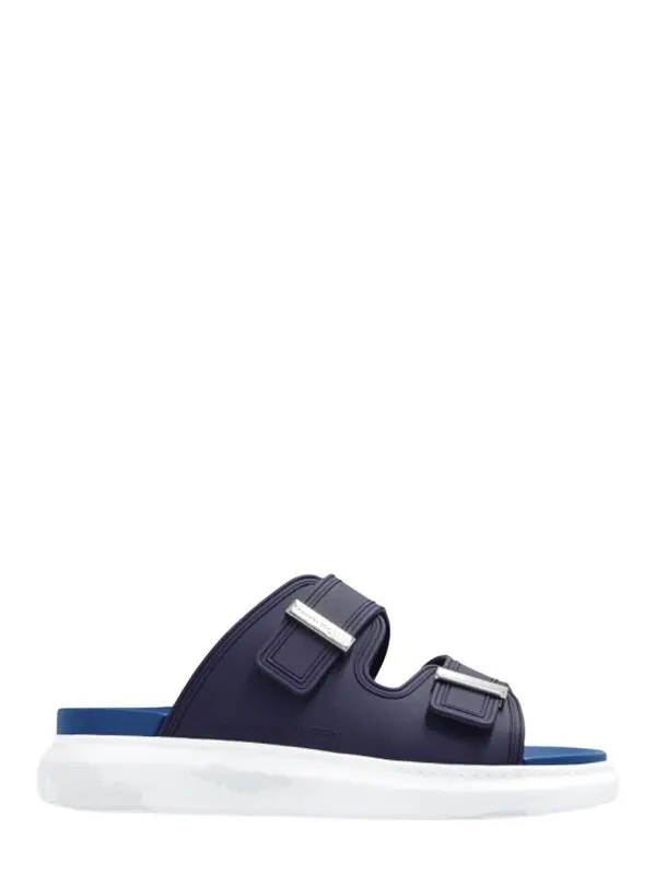 Alexander McQueen Logo-engraved Double-strap Sandals - Blue