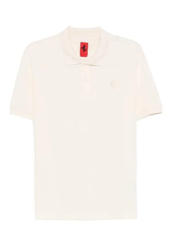 FERRARI Piqué Polo Shirt - Light Beige