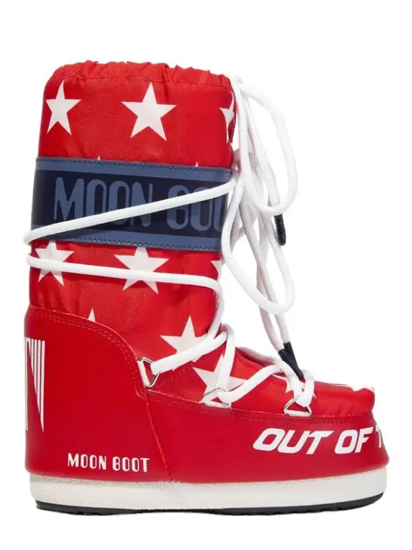 Moon Boot Icon Retrobiker Lace-up Snow Boots - Red