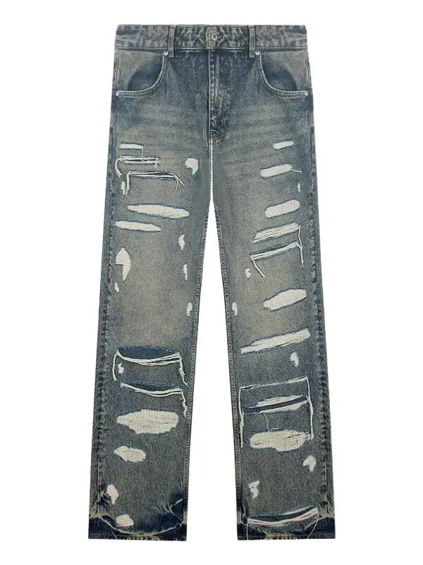REPRESENT Torn Denim Trousers - Gray