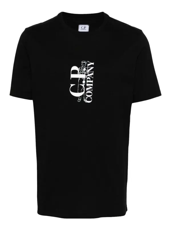 C.P. COMPANY Logo-print Cotton T-shirt - Black