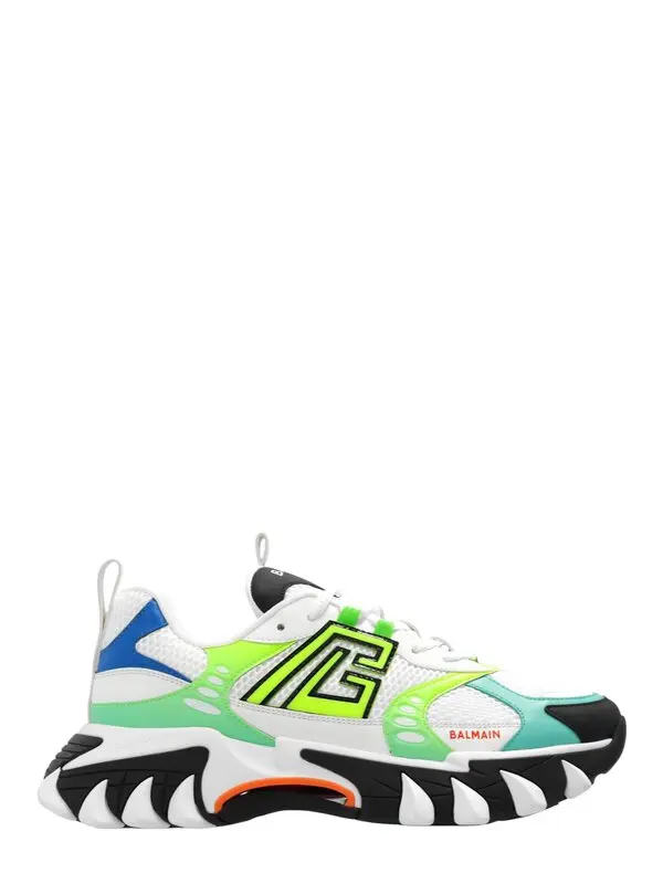 Balmain B-east Pb Trainers In Technical Materials And Mesh - White