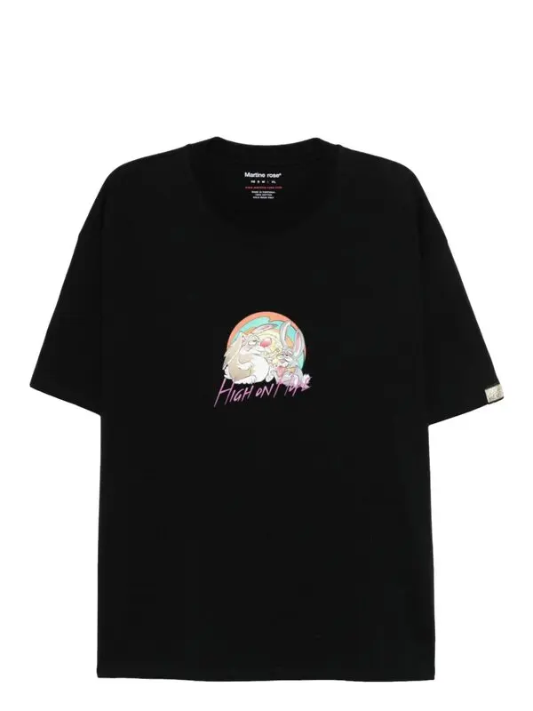 Martine Rose Graphic Printed Crewneck T-shirt - Black