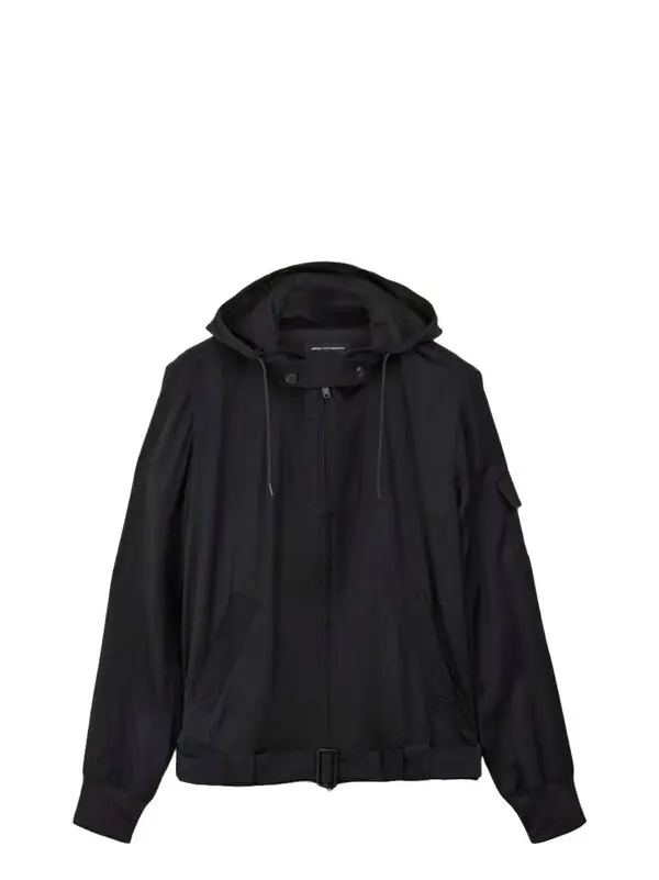 Y3 Drawstring Zip-up Hoodie - Black