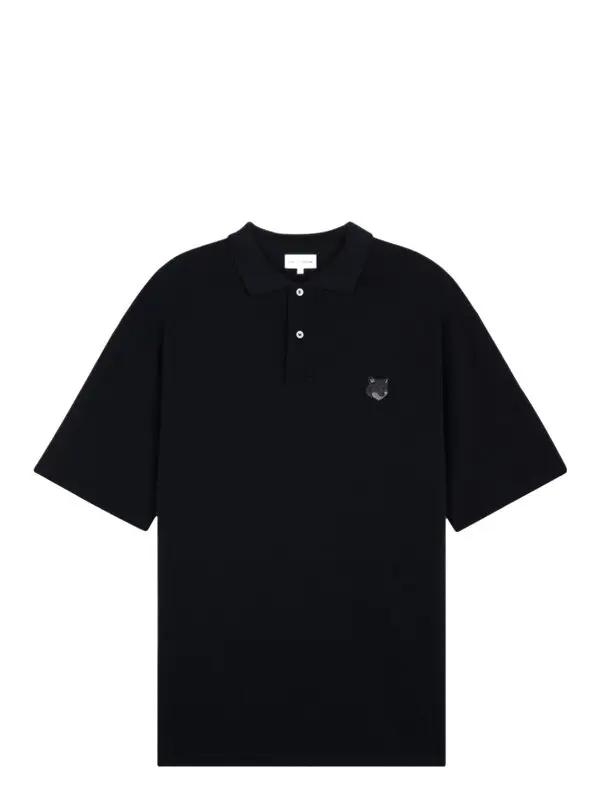 Maison Kitsuné Bold Fox Head Patch Oversized Polo Shirt - Black