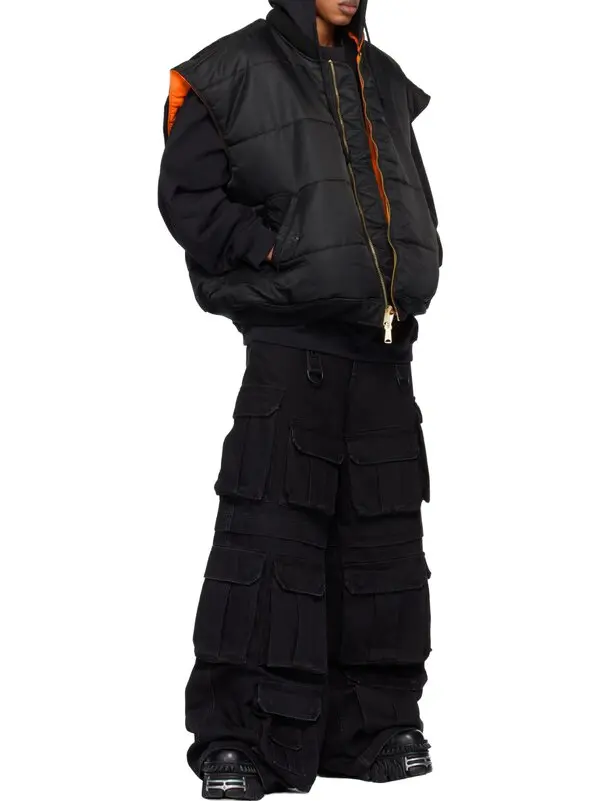 Vetements Zip-up Quilted Vest - Black