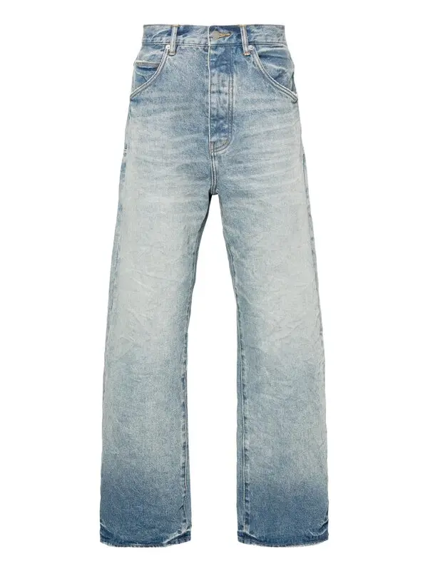 PURPLE BRAND Logo-patch Denim Trousers - Medium Blue