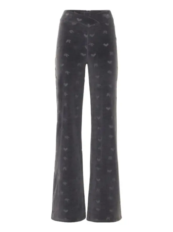 ROTATE BY BIRGER CHRISTENSEN Briella Velvet Logo Leggings - Black
