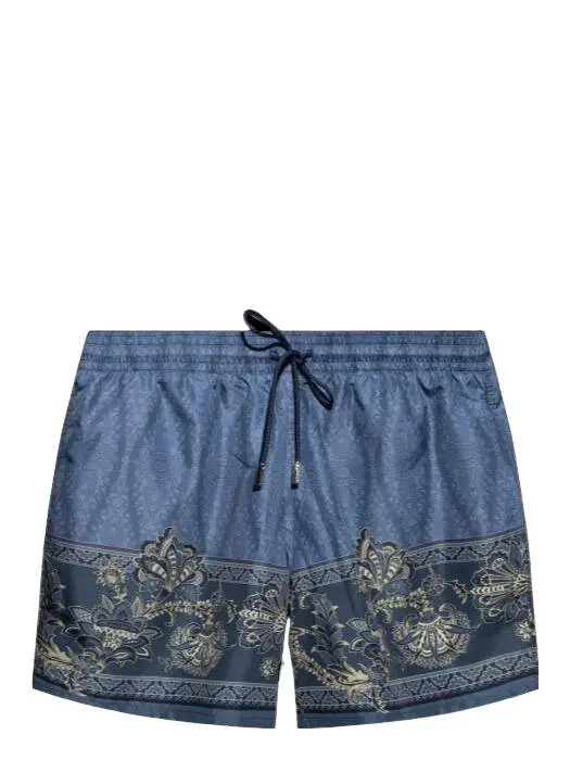 Etro Floral Printed Swim Shorts - Blue