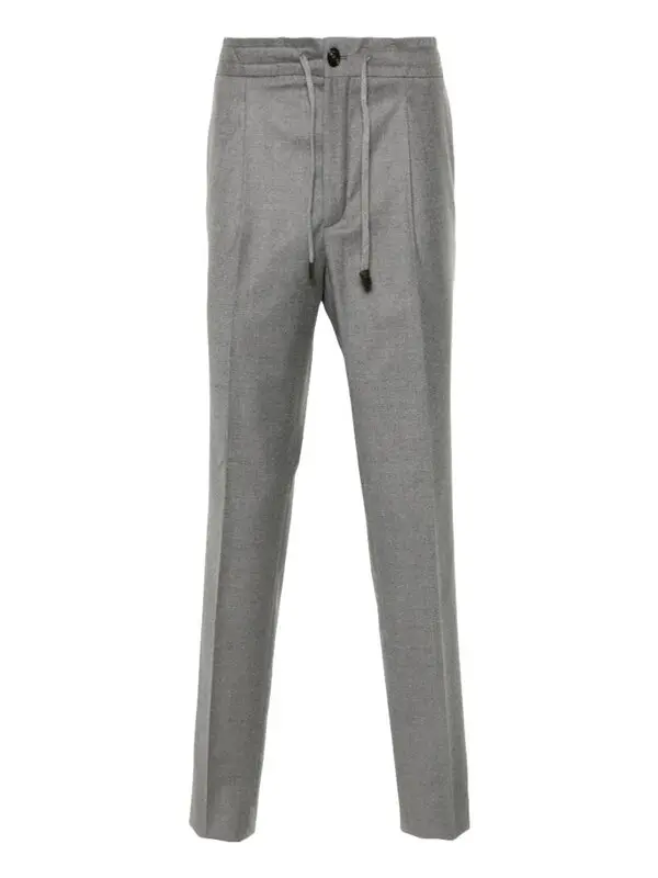 Incotex Drawstring Felted Trousers - Gray