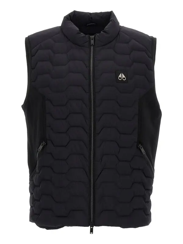 Moose Knuckles Granite Logo Plaque Vest - Black