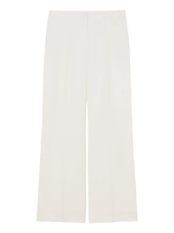 Marina Rinaldi Virgin Wool Wide-leg Trousers - Ivory