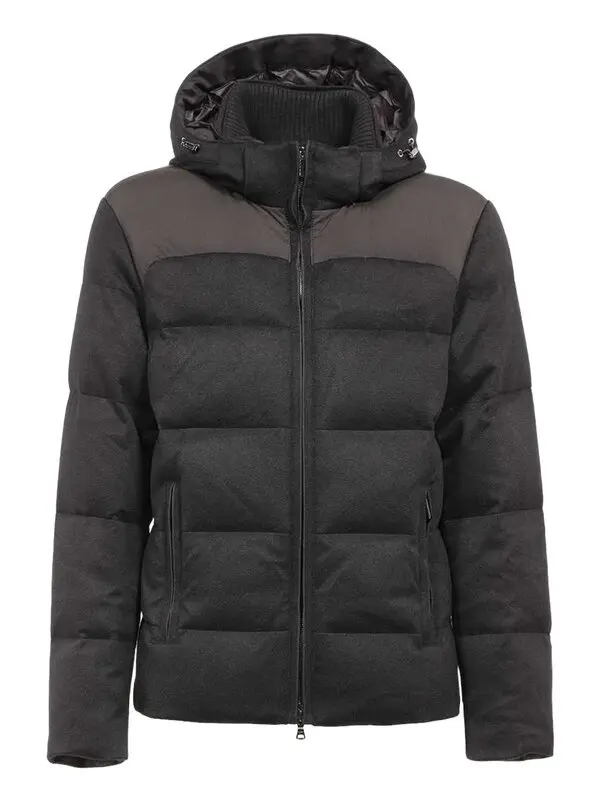 Paul & Shark Hooded Down Jacket - Black