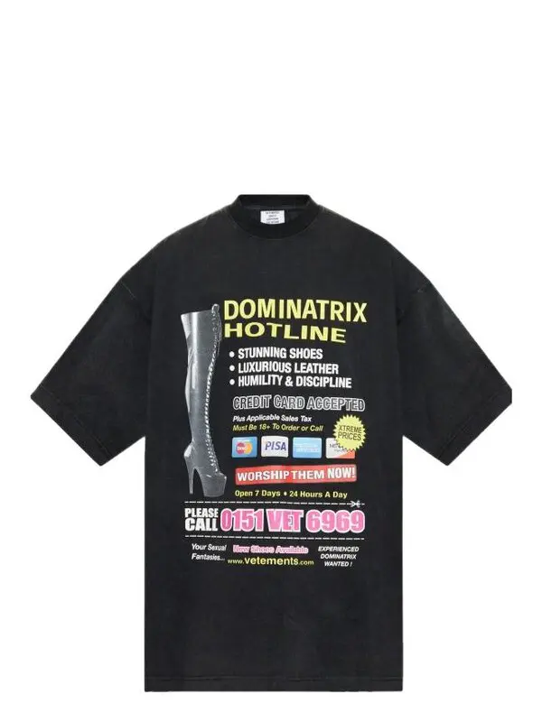 Vetements Slogan Printed Crewneck T-shirt - Black