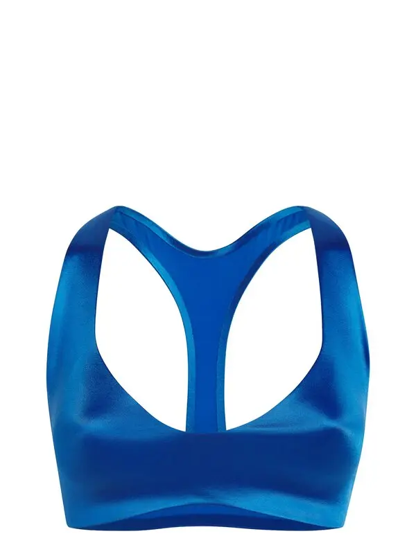 NIKESKIMS Shine Plunge Sports Bra - Blue