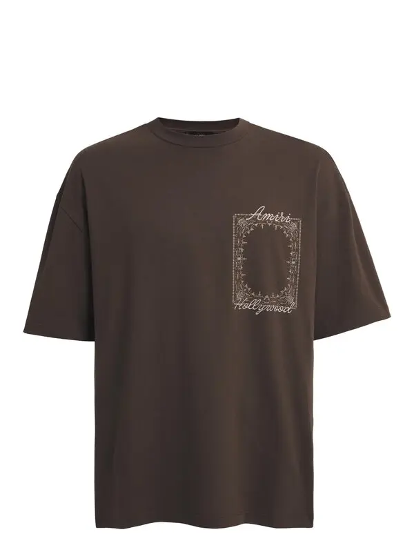 Amiri Cotton Quad Bandana T-shirt - Brown