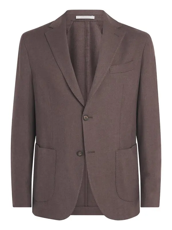 Eleventy Silk-cashmere Unstructured Blazer - Brown