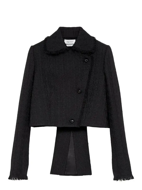 Alexander McQueen Wool-blend Tweed Jacket - Black
