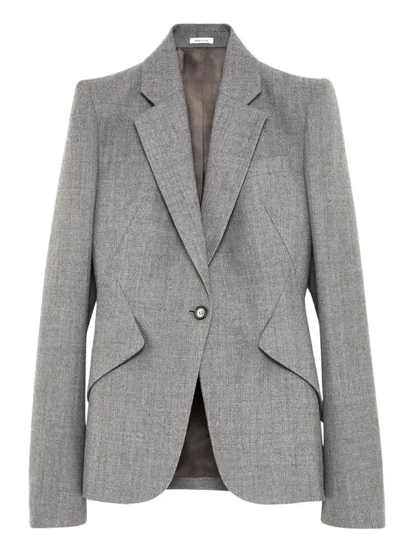 Alexander McQueen Wool Single-breasted Blazer - Black