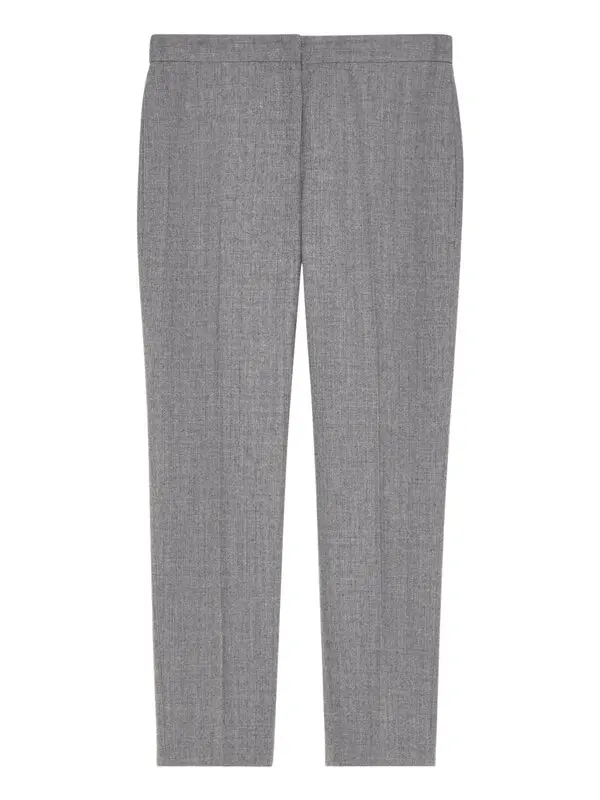Alexander McQueen Wool Cropped Cigarette Trousers - Black