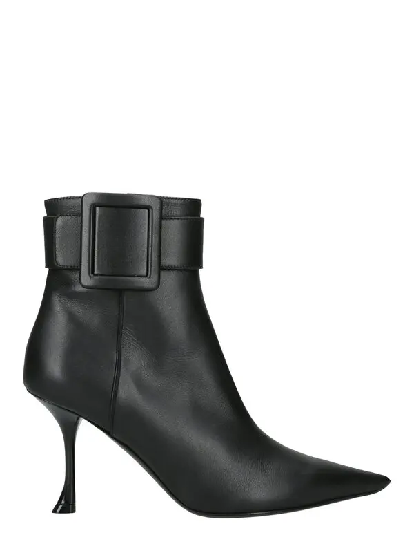 ROGER VIVIER Leather Ville Viv In The City Ankle Boots 85 - Black