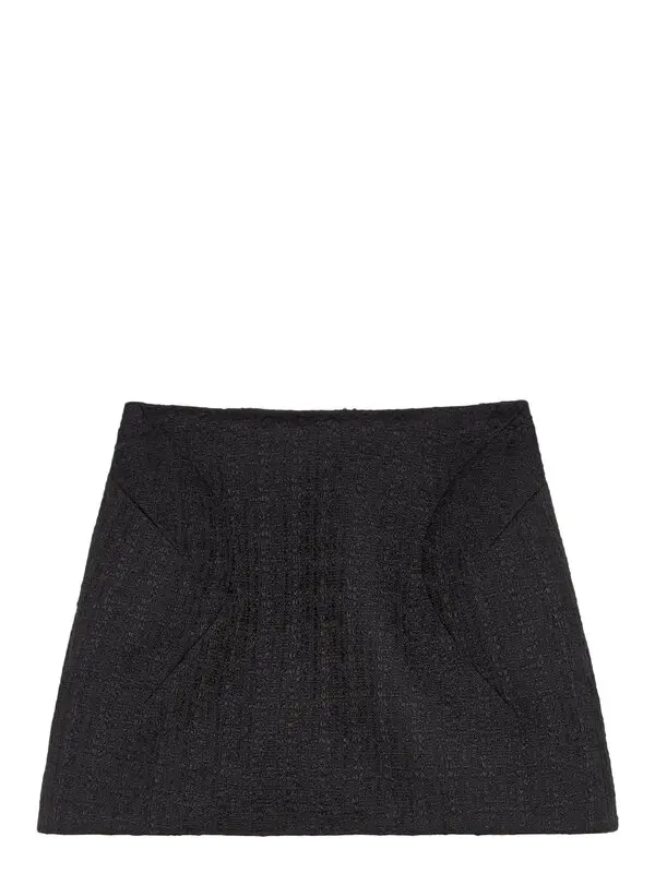 Alexander McQueen Wool-blend Tweed Mini Skirt - Black