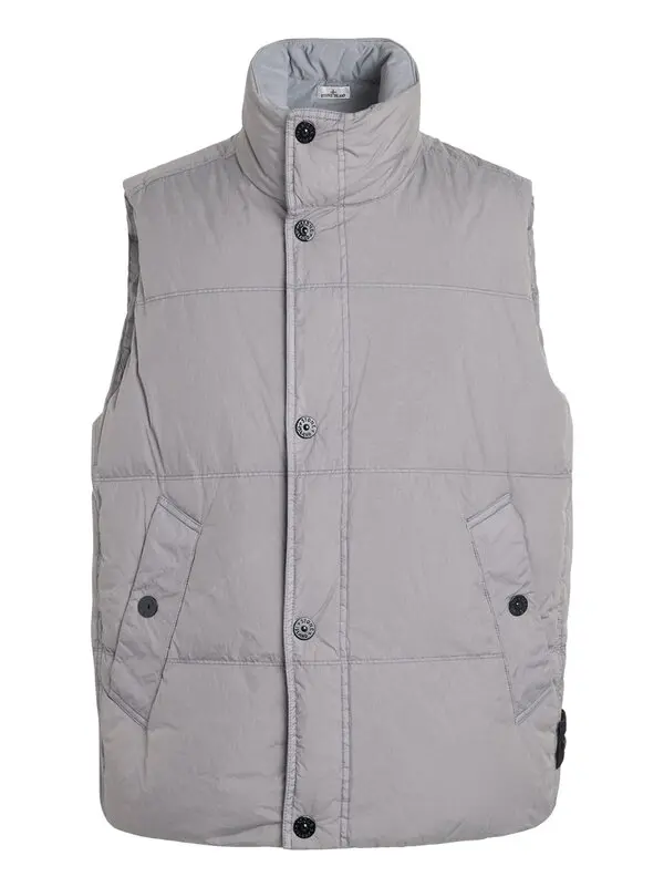 Stone Island Down-fill Crinkle Reps Ny Gilet - Grey