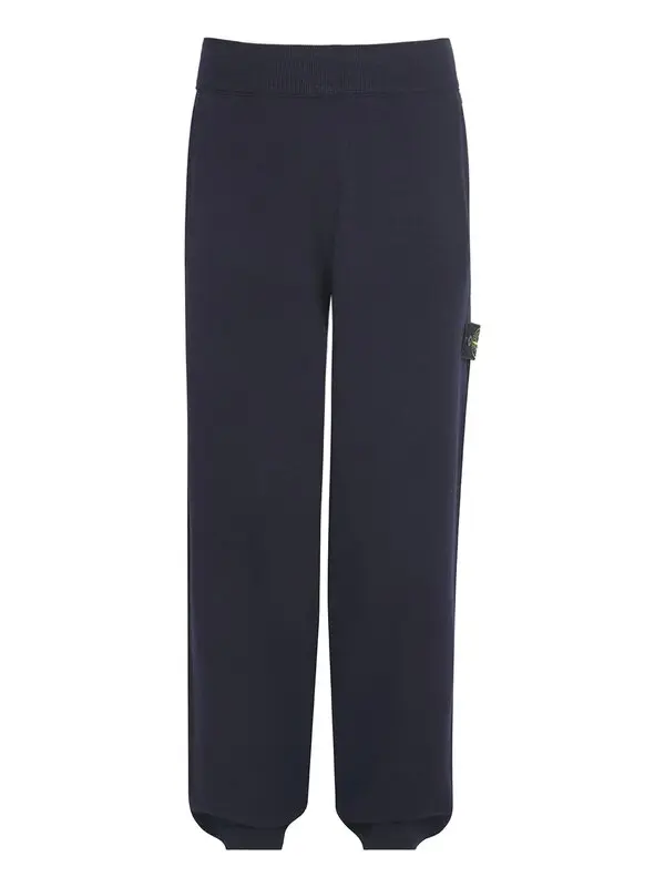 Stone Island Virgin Wool-blend Compass Sweatpants - Navy