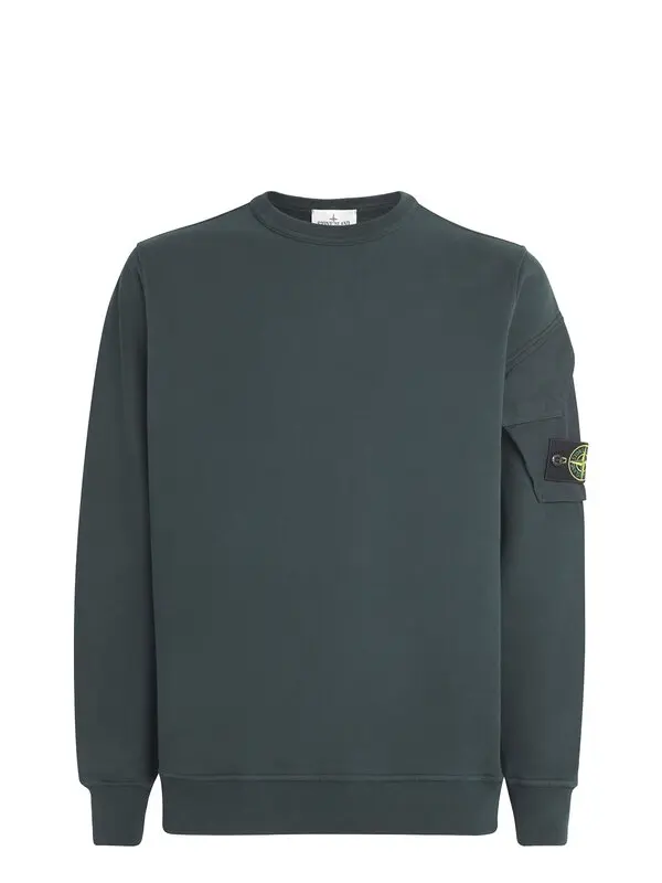 Stone Island Cotton Compass Pocket Sweatshirt - Green