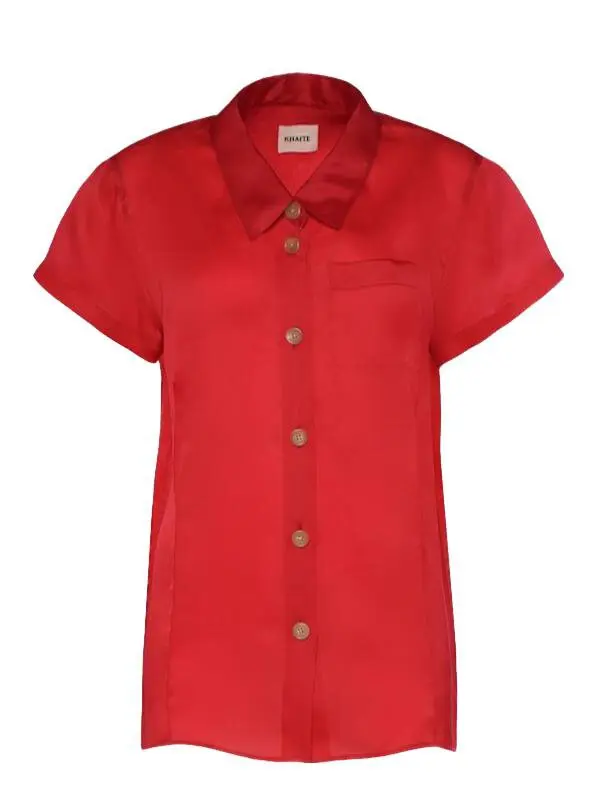 Khaite Keefe Silk Organza Shirt - Red