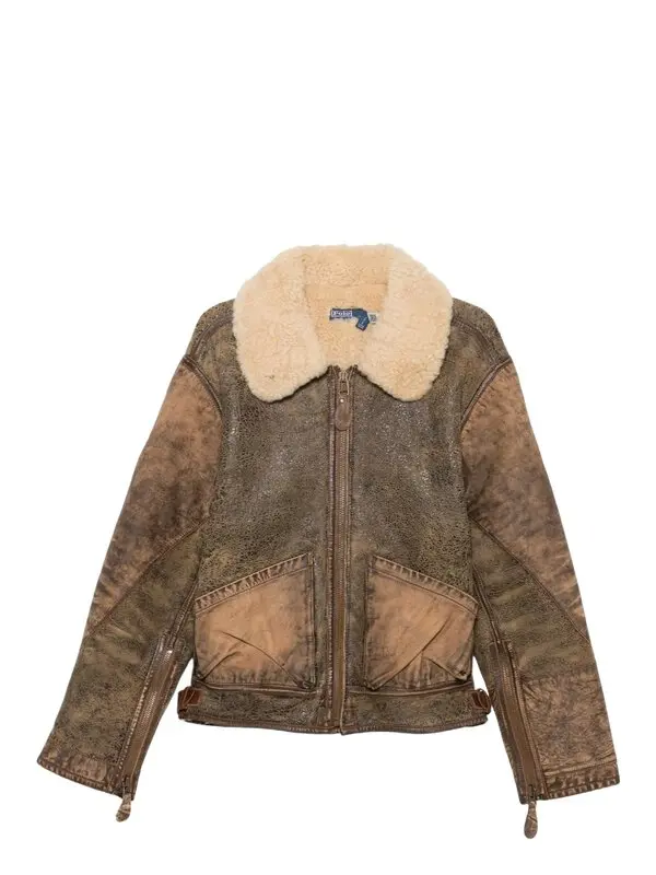 Polo Ralph Lauren Shearling-trim Bomber Jacket - Brown