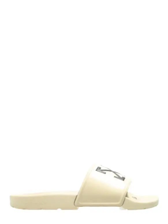 Off-White Arrow Open Toe Slip-on Slides - Nude