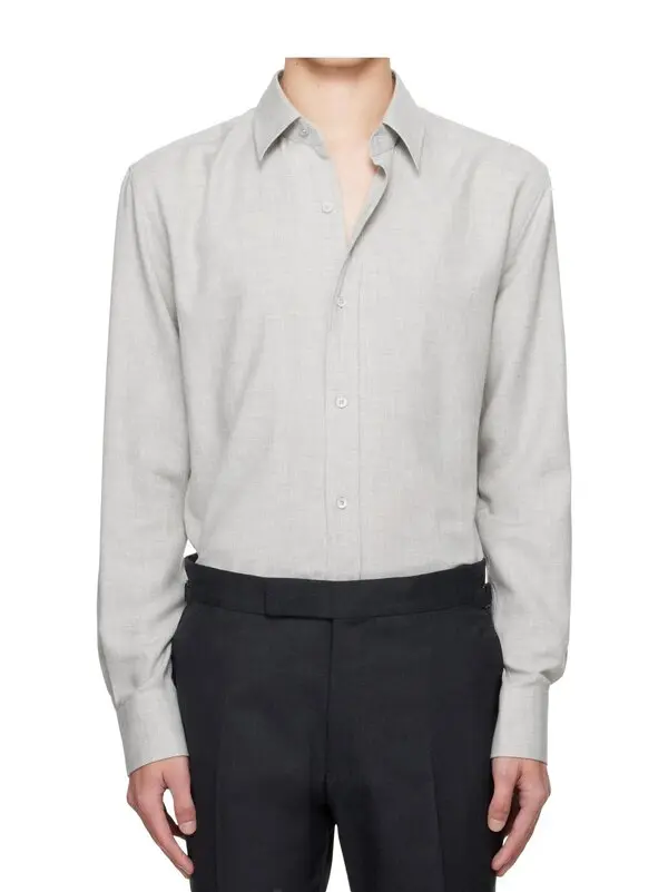 TOM FORD Melange Fluid Shirt - Grey