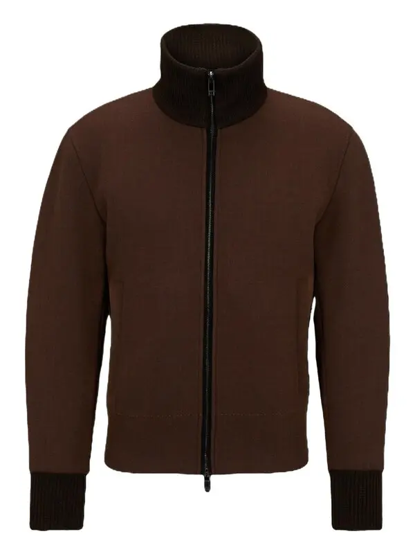 Hugo Boss Minimalist Zip-up Jacket - Black
