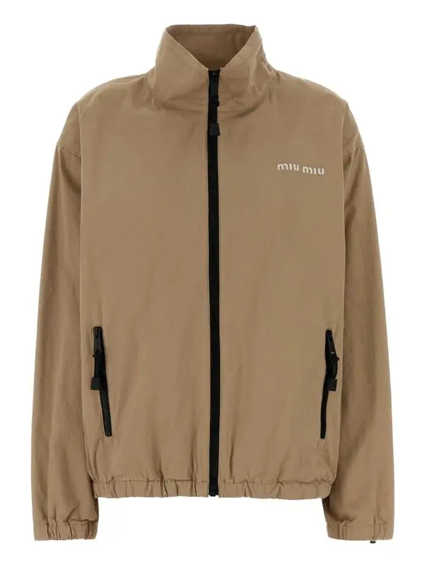 Miu Miu Gabardine Windbreaker - Brown