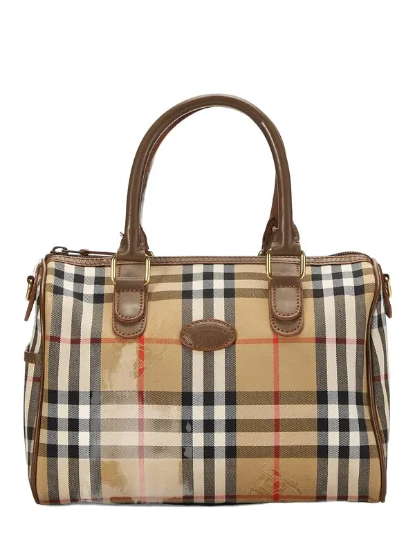 Burberry Haymarket Check Boston Bag - Brown