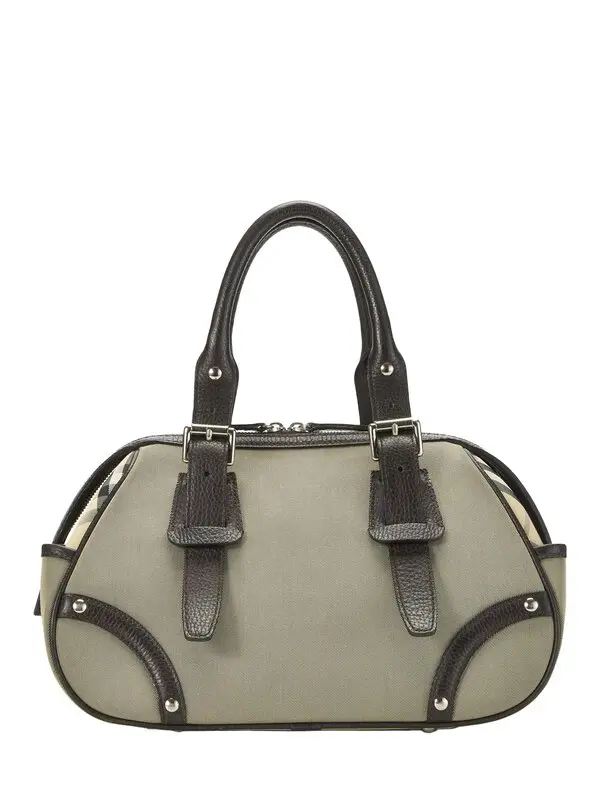 Burberry Check Bowler Handbag - Brown