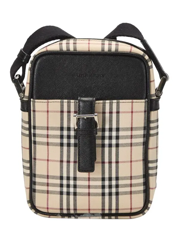 Burberry Jacquard House Check Vertical Camera Bag - Black