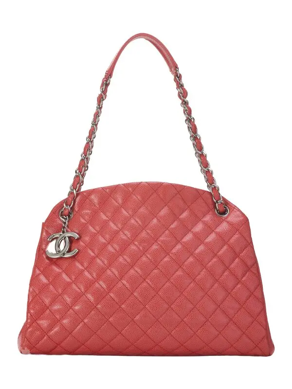 Chanel Quilted Caviar Just Mademoiselle Bowler Bag - Orange