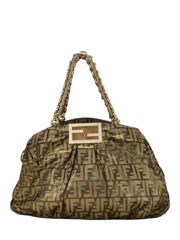 Fendi Zucca Mia Handbag - Gold