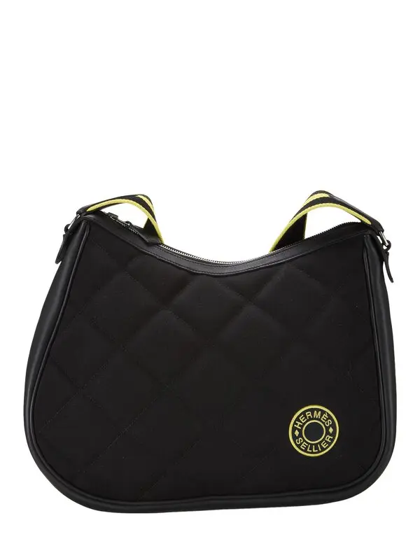 Hermès Woolycot Horseback Shoulder Bag - Black