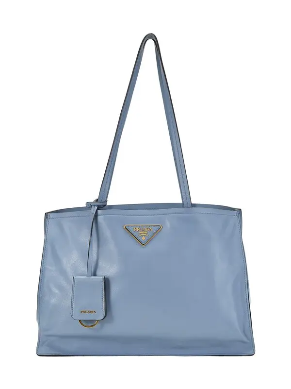 Prada Calfskin Leather Etiquette Bag - Blue