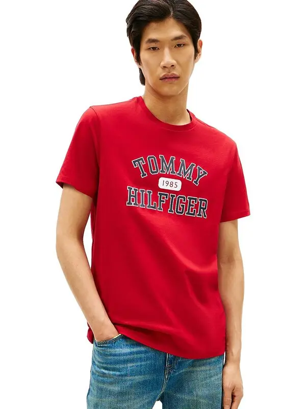 Tommy Hilfiger Tommy Varsity Logo T-shirt - Medium Red