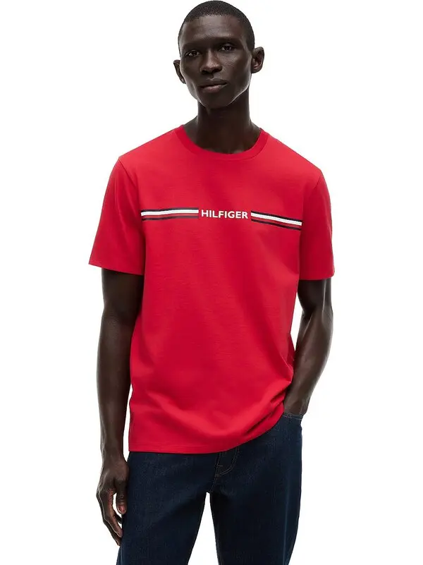 Tommy Hilfiger Hilfiger Signature Stripe Logo T-shirt - Primary Red