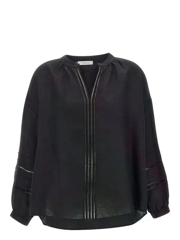 JCSOPHIE Leslie Eyelet-detail Blouse - Black