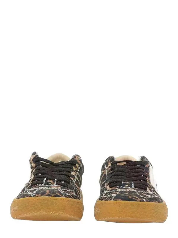 PURAAI Leopard-print Frayed Sneakers - Brown