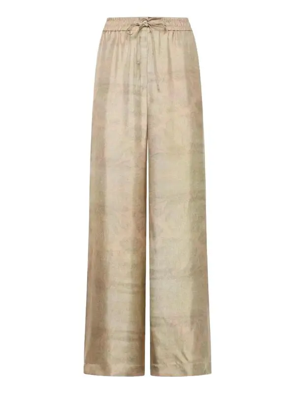 PIERRE-LOUIS MASCIA Silk Palazzo Trousers - Neutrals